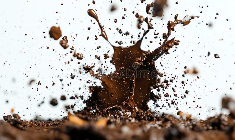A Closeup Shot Capturing the Dynamic Splash of Rich Dark Brown Liquid ...