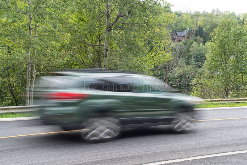 Closeup Shot of a Car in Motion Stock Photo - Image of trip, auto ...