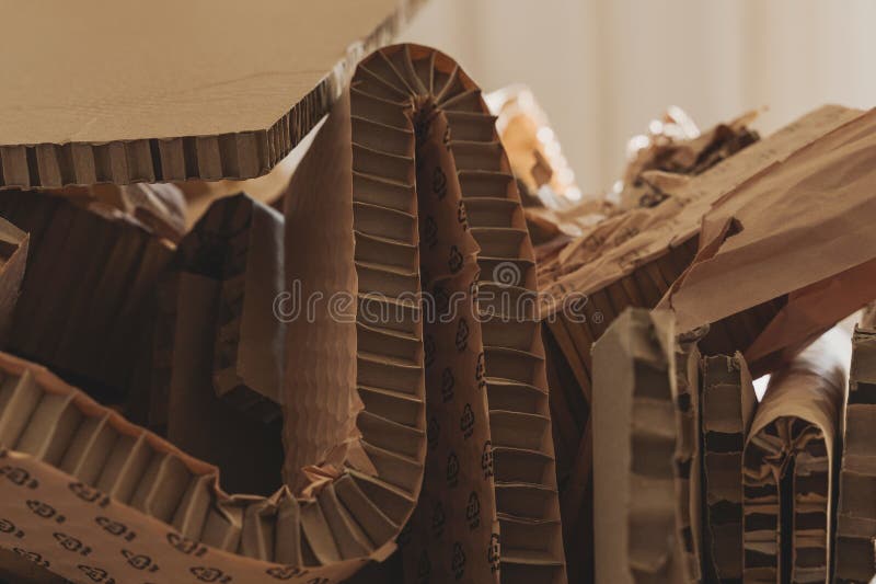 Closeup Shot of Cardboard Waste. Concepts of Paper Recycling and Waste ...