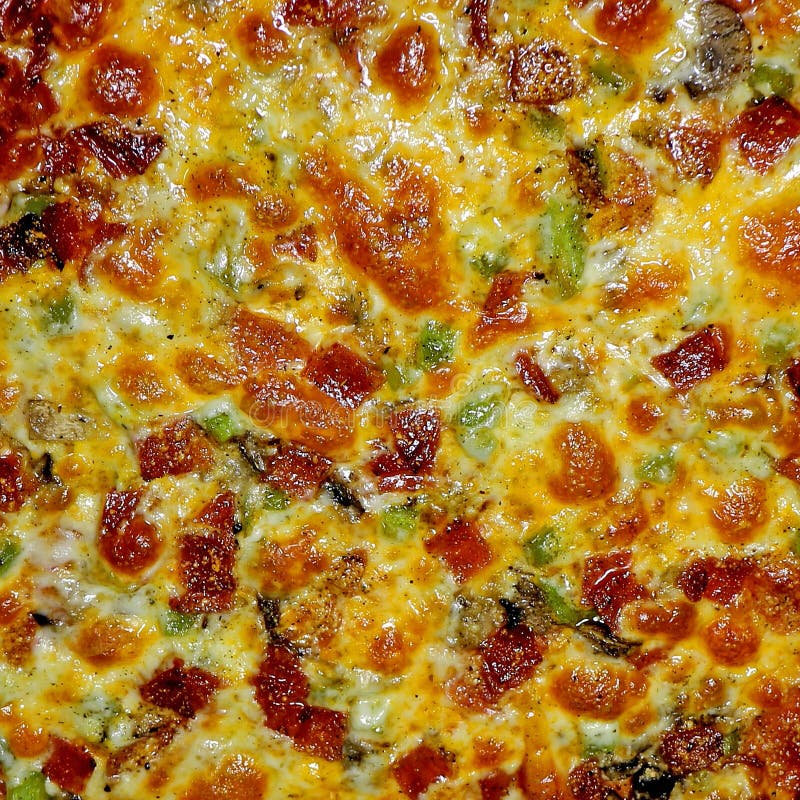 Closeup Shot of a Cheesy Pizza Filled with Different Toppings Stock ...