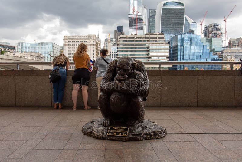 Closeup Shot of Chimps Statue in London, England Editorial Stock Image ...