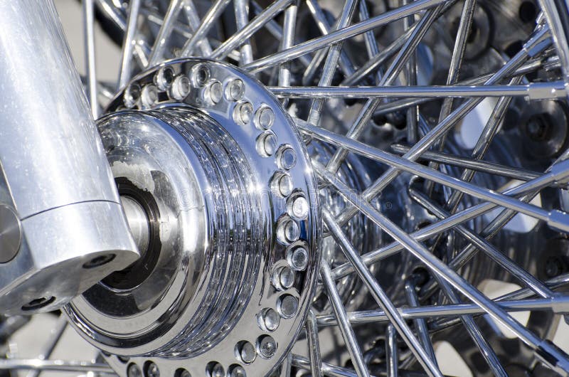 Closeup Shot of Chrome Parts of an Old Motorcycle Stock Image - Image ...