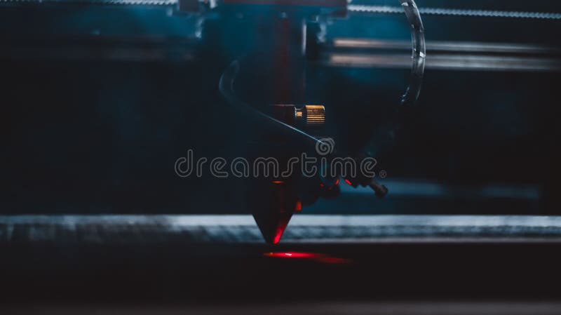 Closeup Shot of a CNC Laser Cutting Machine Stock Image - Image of ...