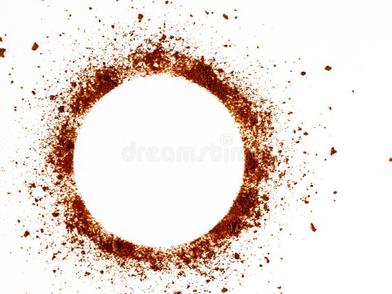Closeup Shot of Coffee Powder Circle Isolated on White Background Stock ...