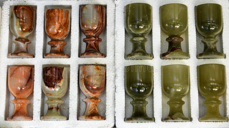 Closeup Shot of Colored Stone Glasses Stock Image - Image of stone ...