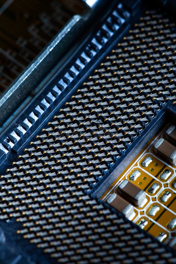 Closeup of Computer Components in an Open Case Under the Lights Stock ...
