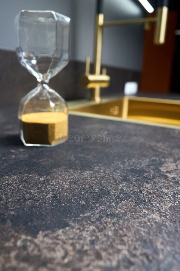 Closeup Shot of Contemporary Kitchen Countertop Surface Made of PVC ...