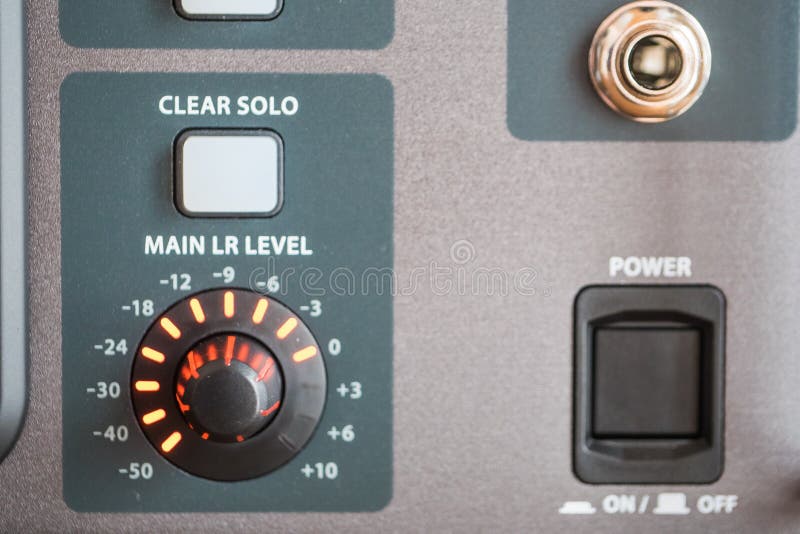 Control Panel Inside a Warehouse with Many Lights Stock Photo - Image ...