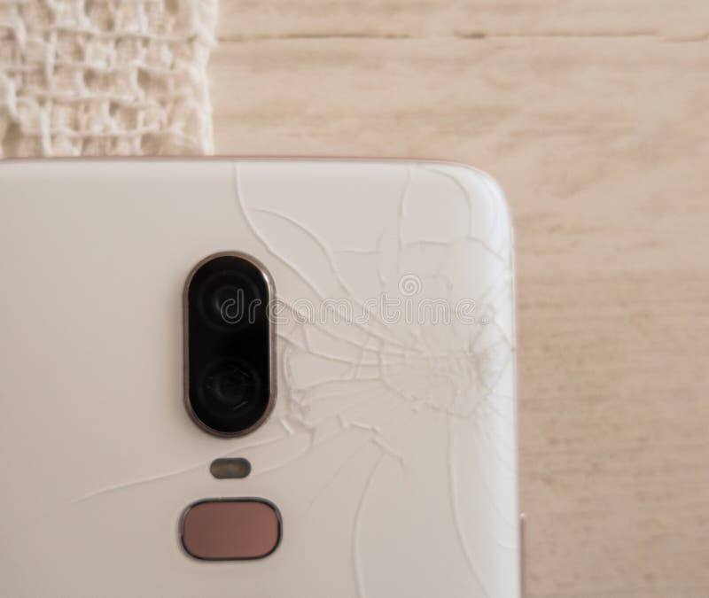 Cracked Smartphone Camera Closeup. Damage after the Phone Fell To the ...
