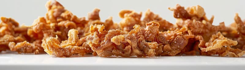 Closeup Shot of Crunchy Pork Cracklings on a Pure White Surface Stock ...