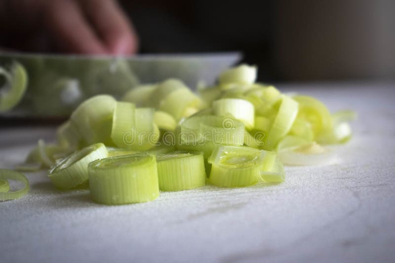 Closeup Shot of Cut Green Scallions Stock Photo - Image of kitchen ...