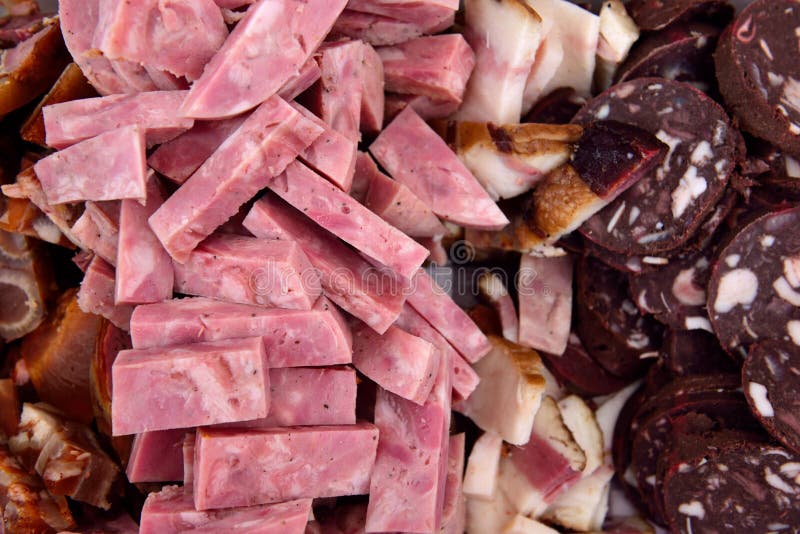 Closeup Shot of the Cut Meat Assortment Stock Image - Image of snack ...