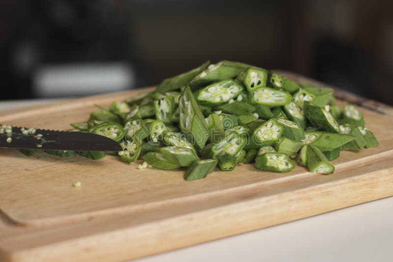 Closeup shot of cut okra stock image. Image of ripe - 194089169
