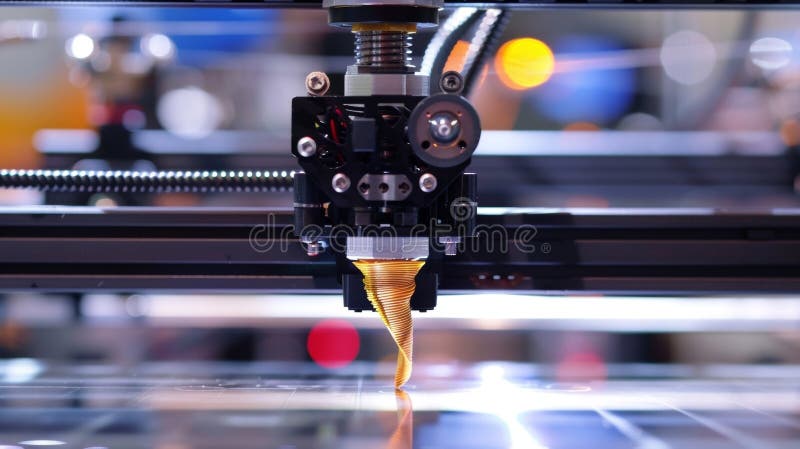 A Closeup Shot of the 3D Printer Nozzle Showing the Precise Movements ...