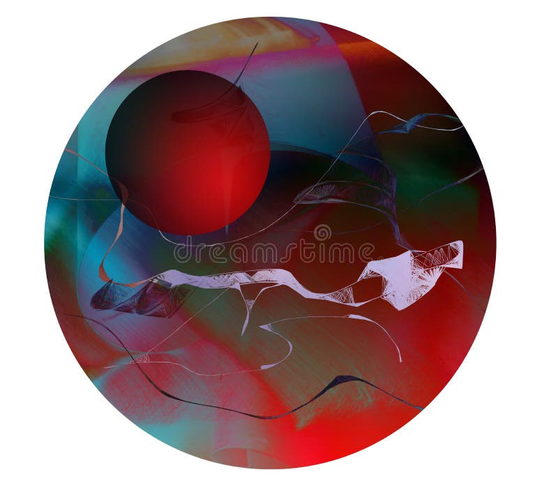 Closeup Shot of 3d Rendering of a Red Ball in a Circle Isolated on ...