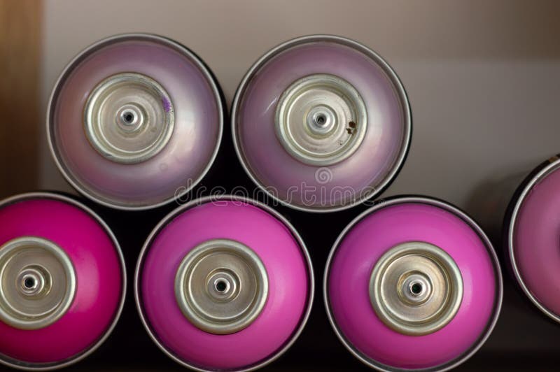 Closeup Shot of Different Colors of Spray Paints Stock Image - Image of ...