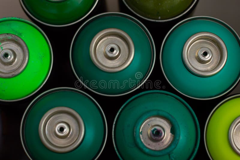Closeup Shot of Different Colors of Spray Paints Stock Photo - Image of ...