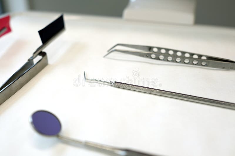 Closeup Shot of Different Dental Tools in a Dental Office Stock Image ...