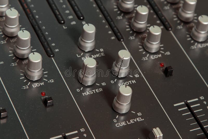 Closeup Shot of DJ Mixing Table Stock Image - Image of concert ...