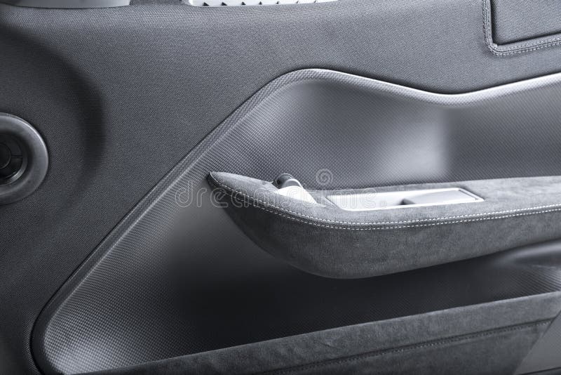 Closeup Shot of the Door Handle of the Modern Car Interior Stock Photo ...