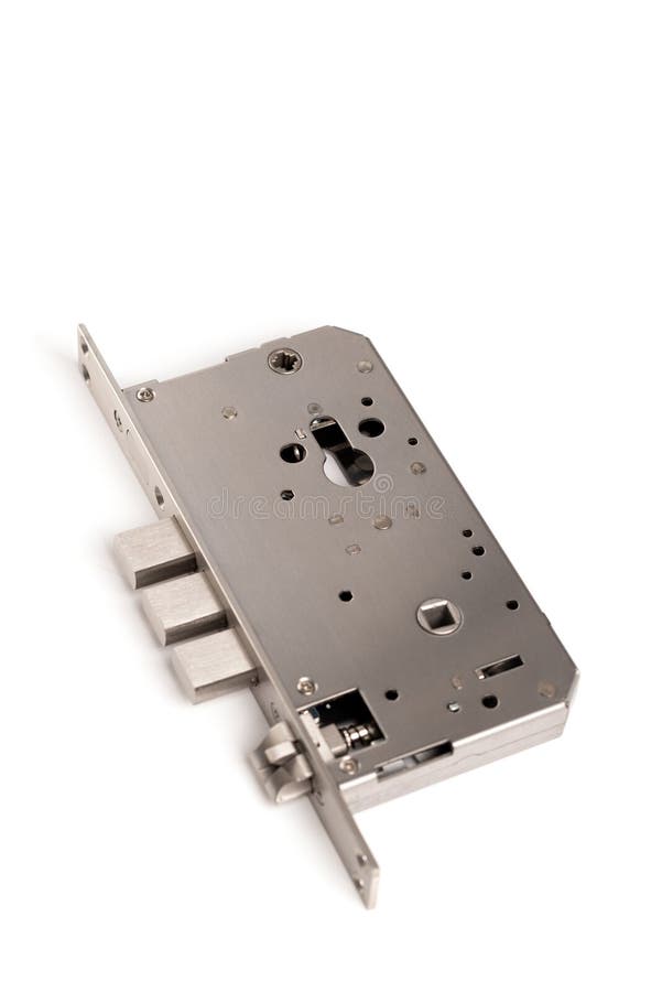 Closeup Shot of Door Lock Isolated on White. High Security Lock. Stock ...