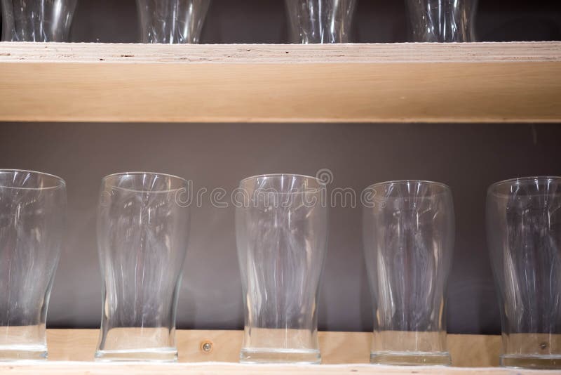 Closeup Shot of Drinking Glasses Top View Macro Blurry Background Stock ...