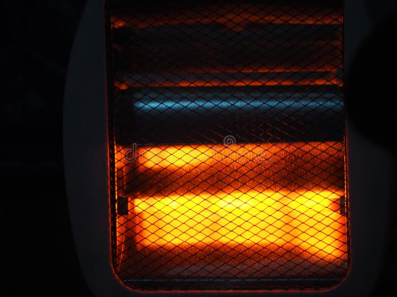 Closeup Shot of an Electric Heater in the Dark Room Stock Image - Image ...