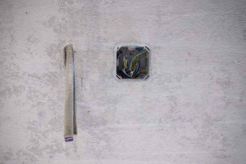 Closeup Shot of Electrical Installation in the Wall Stock Image - Image ...
