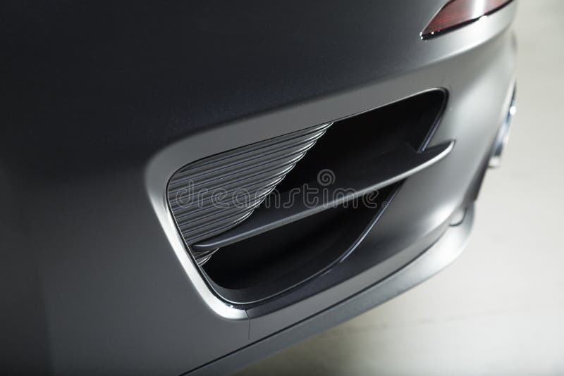 Closeup Shot of the Exterior Details of a Modern Grey Car Stock Photo ...