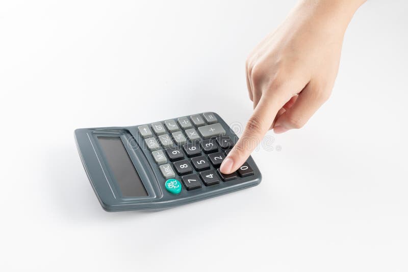 Closeup Shot of a Female Calculating with a Calculator Stock Photo ...