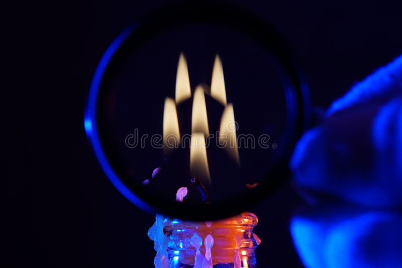 Closeup Shot of Fire and Smoke Captured in the Studio through the Lens ...