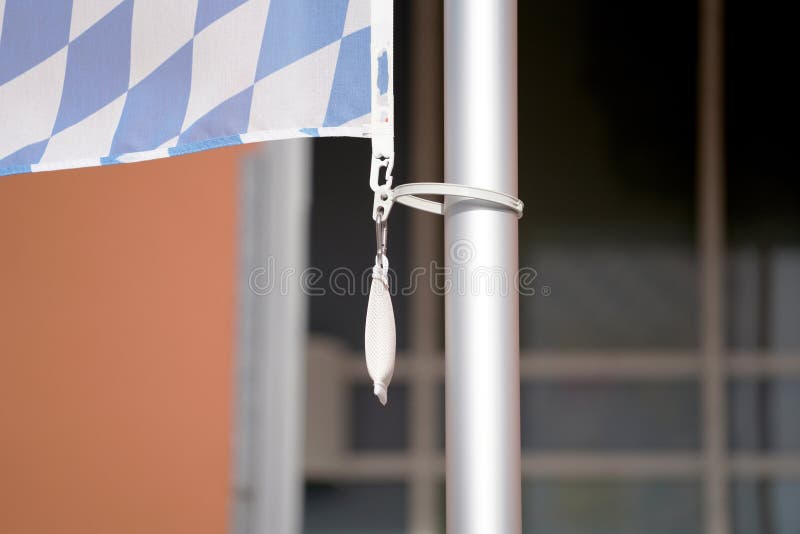 Closeup Shot of a Flag Attached To a Column Stock Image - Image of ...