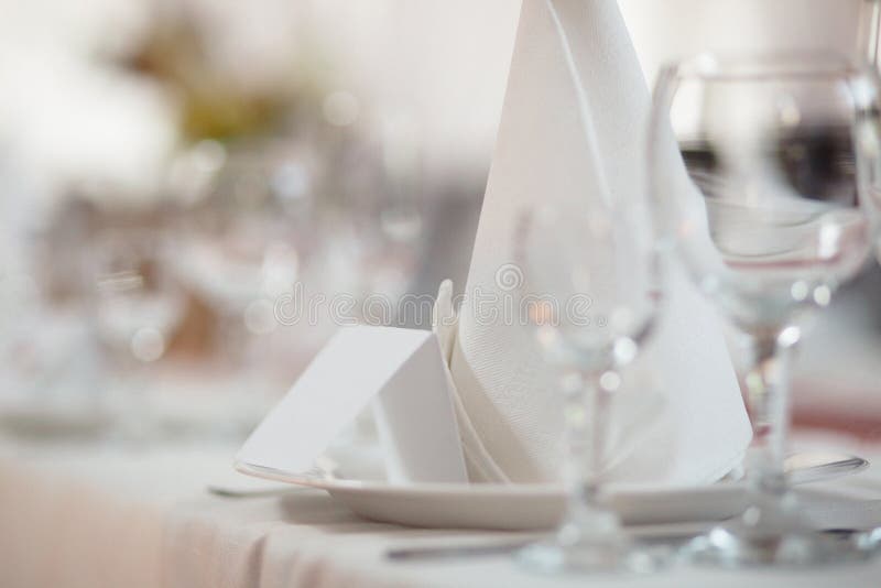 Closeup Shot of a Formal Dinner Service As at a Banquet Stock Photo ...