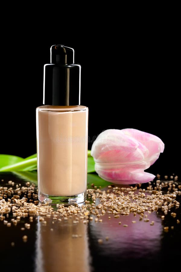 Closeup Shot of Foundation Cream on Black Stock Photo - Image of ...