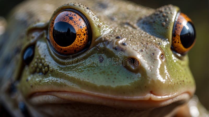 Closeup Shot of a Frog S Head Stock Illustration - Illustration of ...