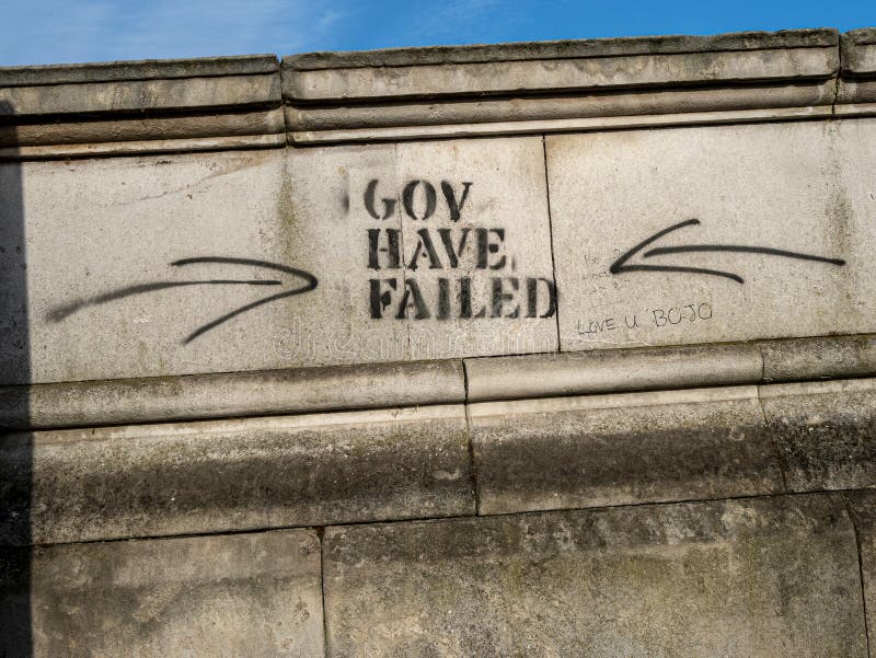 Closeup Shot of a "Gov Have Failed" Graffiti on a Street Building Stock ...