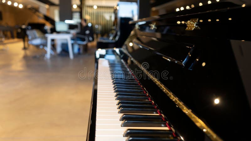 Closeup Shot of a Grand Piano Keyboard. Stock Image - Image of white ...