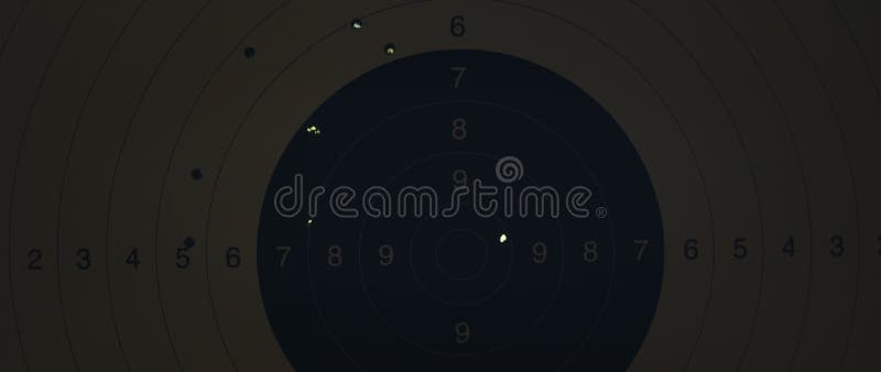Closeup of Shot Grouping on Target Paper with Bullet Holes in Scoring ...