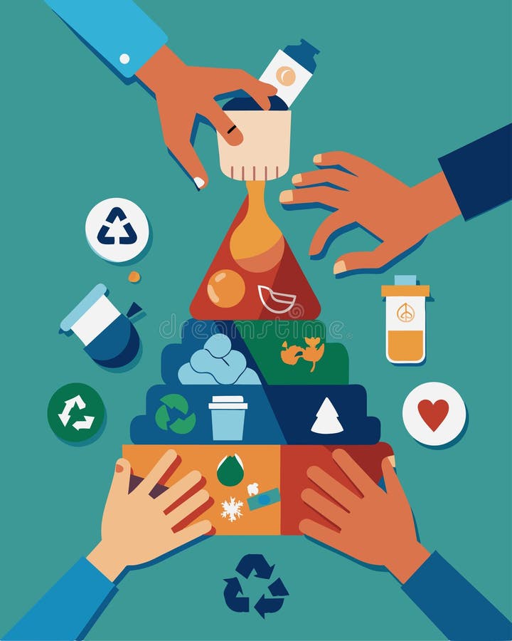 A Closeup Shot of Hands Sorting through a Pile of Waste Separating it ... A Closeup Shot of Hands Sorting through a Pile of Waste Separating it ...