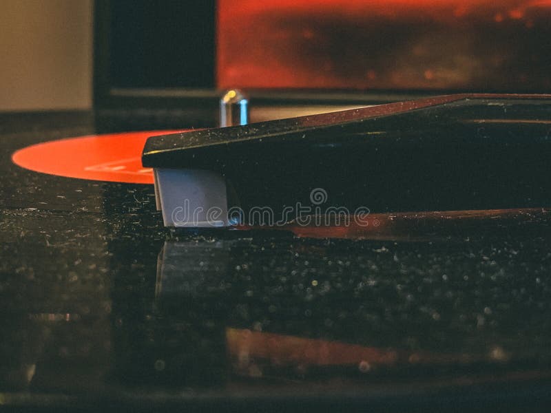 Closeup Shot of a Headshell of Modern Gramophone with a Blurred in the ...