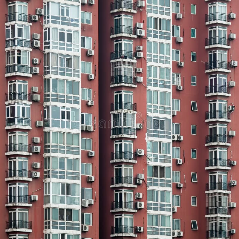 City Residential Building Front View Closeup Stock Photo - Image of ...