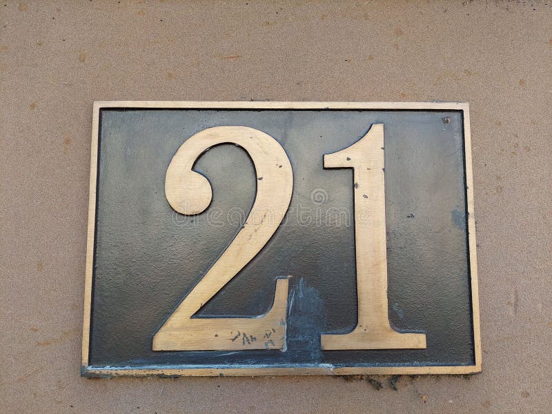 Closeup Shot of a House Number 21 Stock Photo - Image of color, house ...