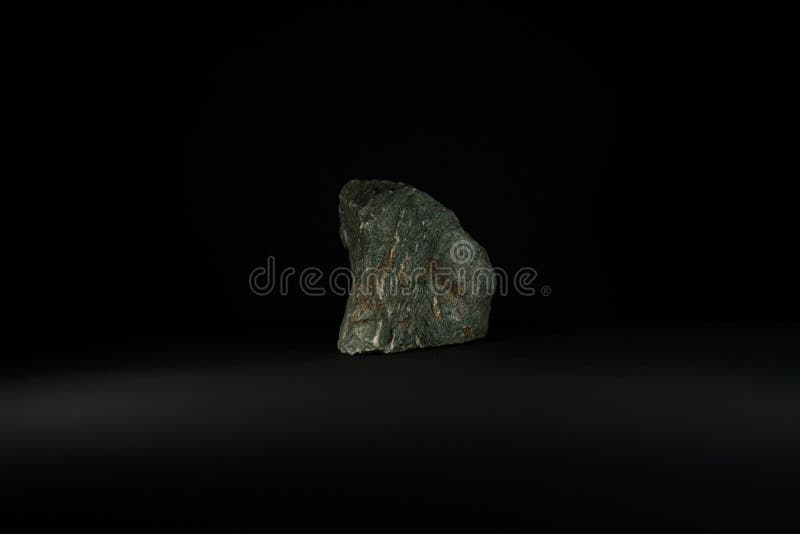 Closeup Shot of an Igneous Rock Isolated on a Black Background Stock ...