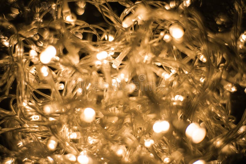 Closeup Shot of Illuminated String Lights on a Black Background Stock ...