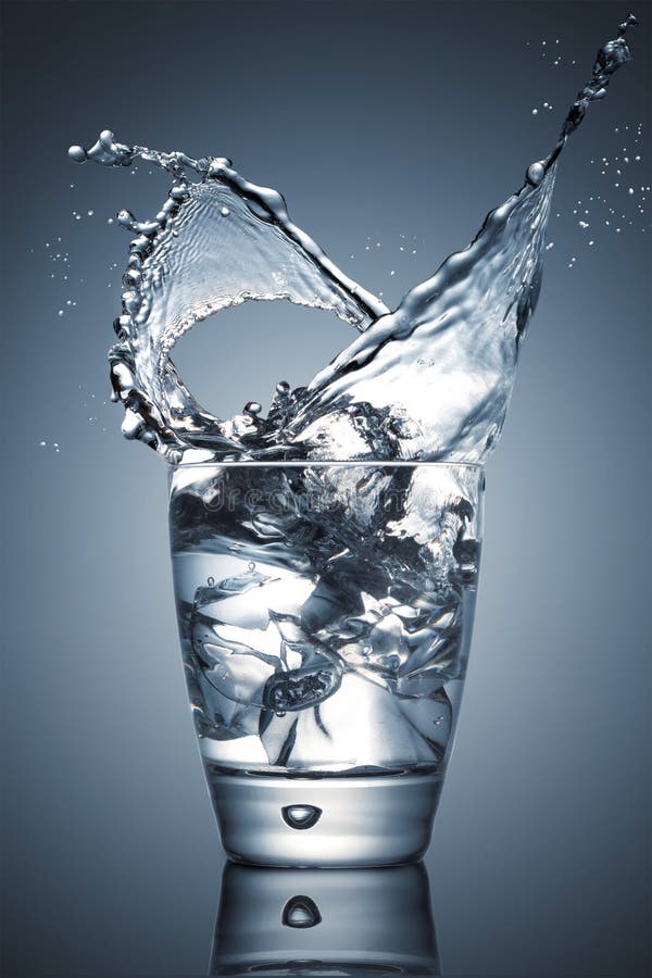Closeup Shot of an Impressive Water Splash in a Glass Cup Stock Image ...