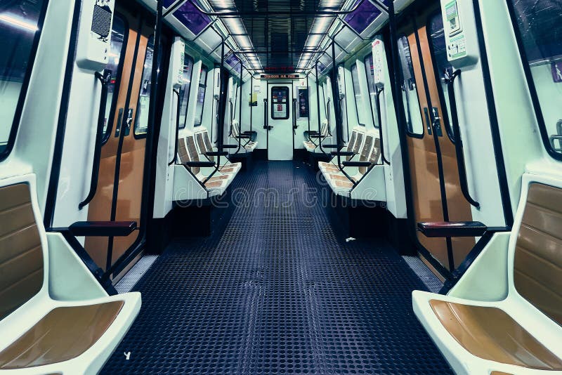 Closeup Shot of the Interior of a Metro Carriage Stock Photo - Image of ...