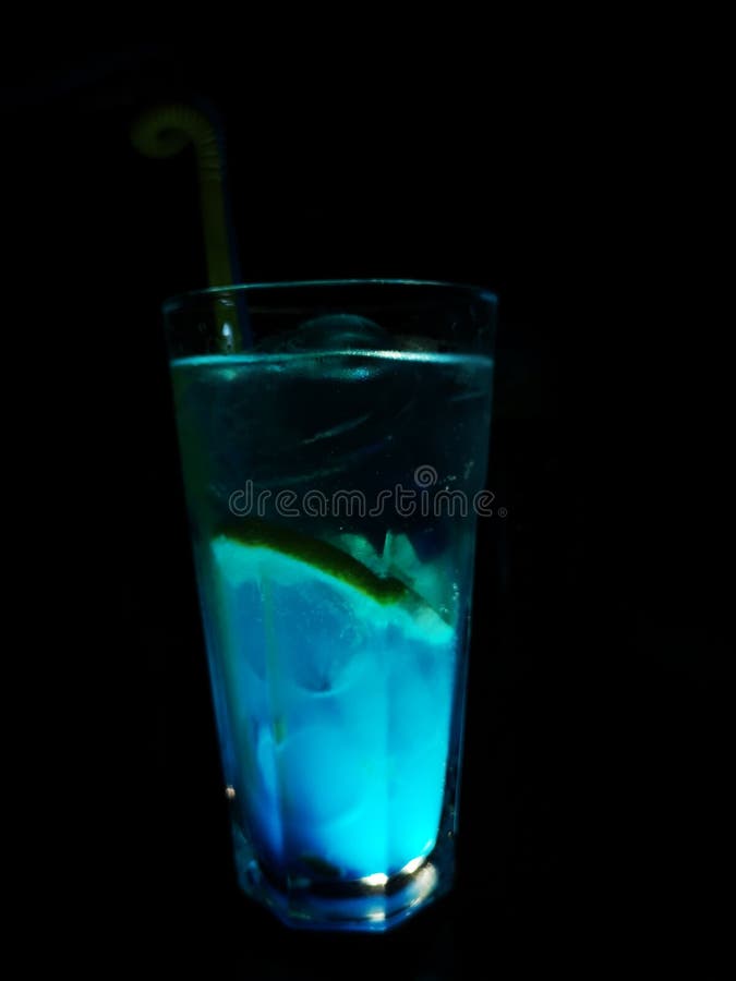 Closeup Shot of Isolated Blue Alcoholic Cocktail on a Dark Background ...