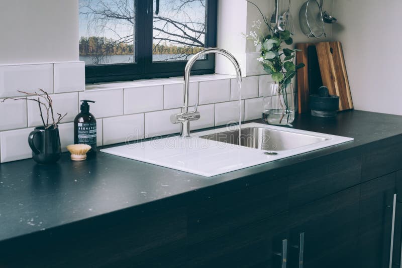 Closeup Shot of Kitchen Sink Editorial Photo - Image of cleaning ...