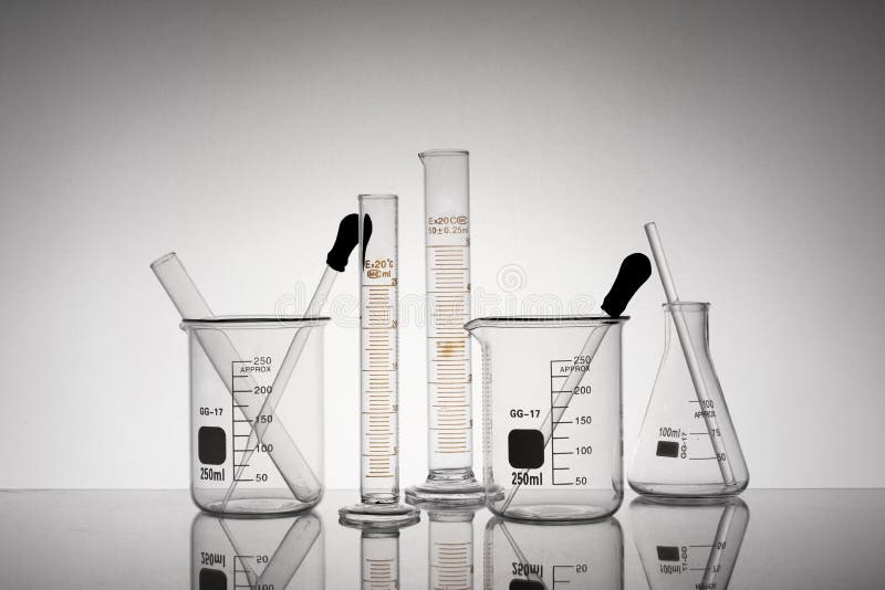 Closeup Shot of Laboratory Flasks, Beakers, and Tubes Stock Photo ...