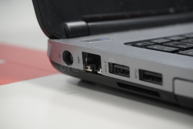 Ports on Laptop. Audio and Microphone Port Stock Image - Image of ...